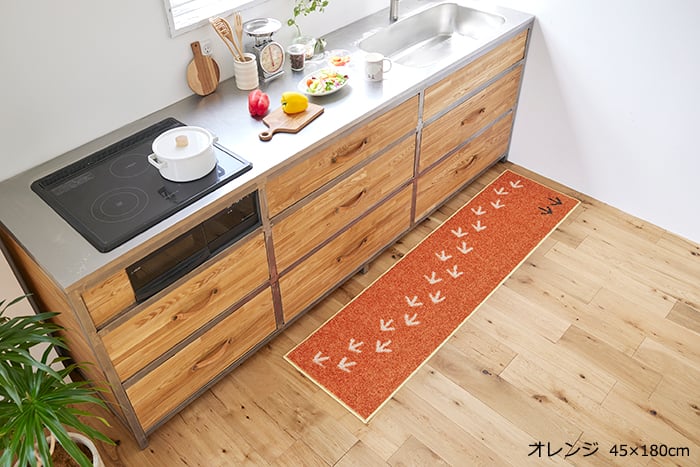 スミノエ キッチンマット 北欧 マット ラグ 洗える ウォッシャブル 滑り止め 日本製 床暖対応 DESIGN LIFE TEKUTEKU ...