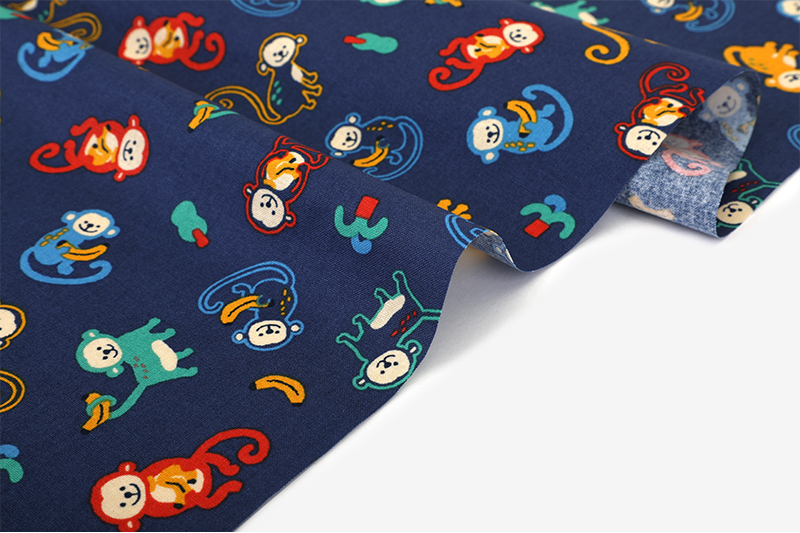 デコレクションズ 【OUTLET】生地・布・入園入学 ≪ Dumpy monkey ≫ コットン/幅104cm 【オリジナル生地】【10cm ...