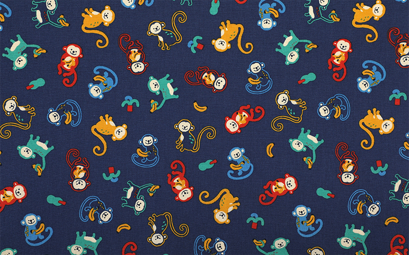 デコレクションズ 【OUTLET】生地・布・入園入学 ≪ Dumpy monkey ≫ コットン/幅104cm 【オリジナル生地】【10cm ...