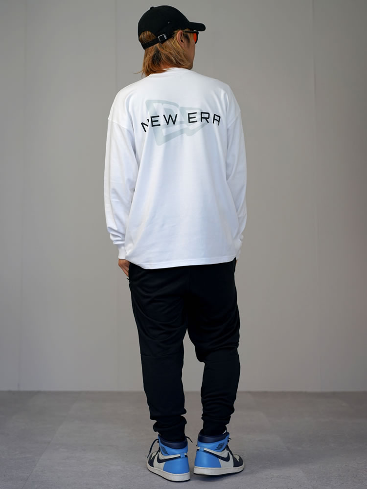 NEW ERA ニューエラ ロンT メンズ 吸汗速乾 長袖 オーバーサイズド パフォーマンス Tシャツ Overlap Logo ホワイト× ...