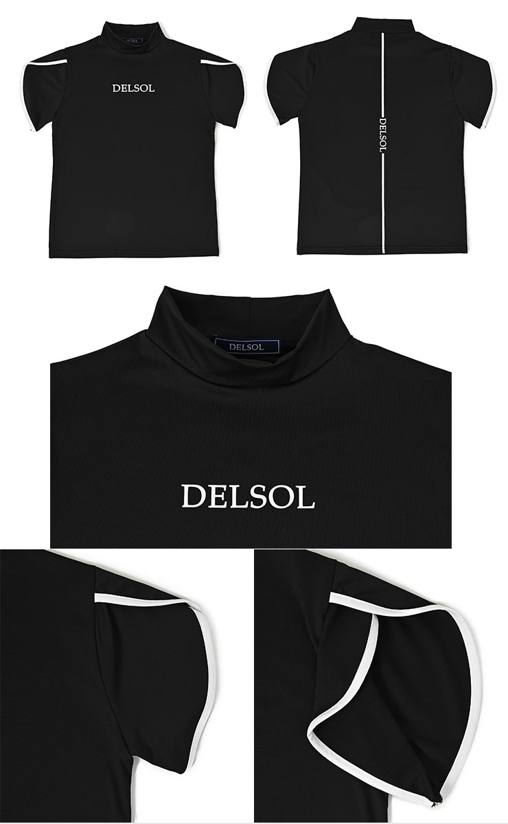 7817 重ね袖パイピングモックネックシャツ M/L/LL/3L レディースゴルフウェア : DELSOL GOLF Yahoo!店 - 通販 - Yahoo!ショッピング