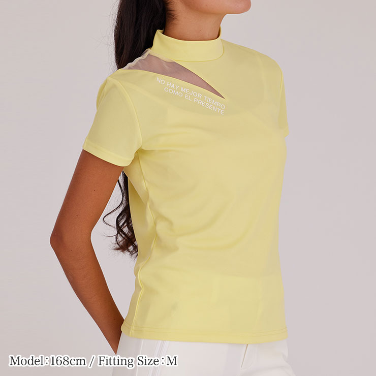 7827 メッシュ使い モックネックシャツ M/L/LL/3L レディースゴルフウェア :7827:DELSOL GOLF Yahoo!店 ...