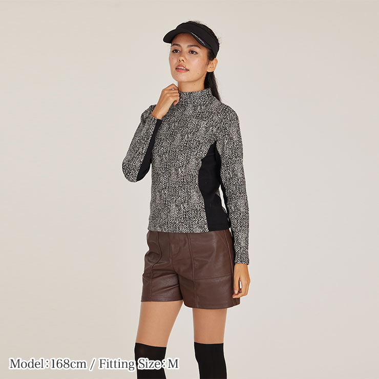 7844 カットジャガード長袖ハイネックトップス 秋冬 M/L/LL/3L レディースゴルフウェア : DELSOL GOLF Yahoo!店 - 通販 - Yahoo!ショッピング