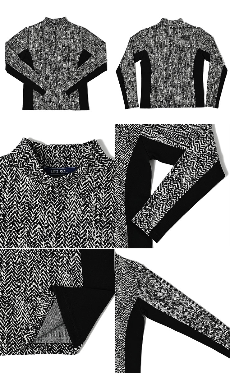 7844 カットジャガード長袖ハイネックトップス 秋冬 M/L/LL/3L レディースゴルフウェア : 7844 : DELSOL GOLF Yahoo!店 - 通販 - Yahoo!ショッピング