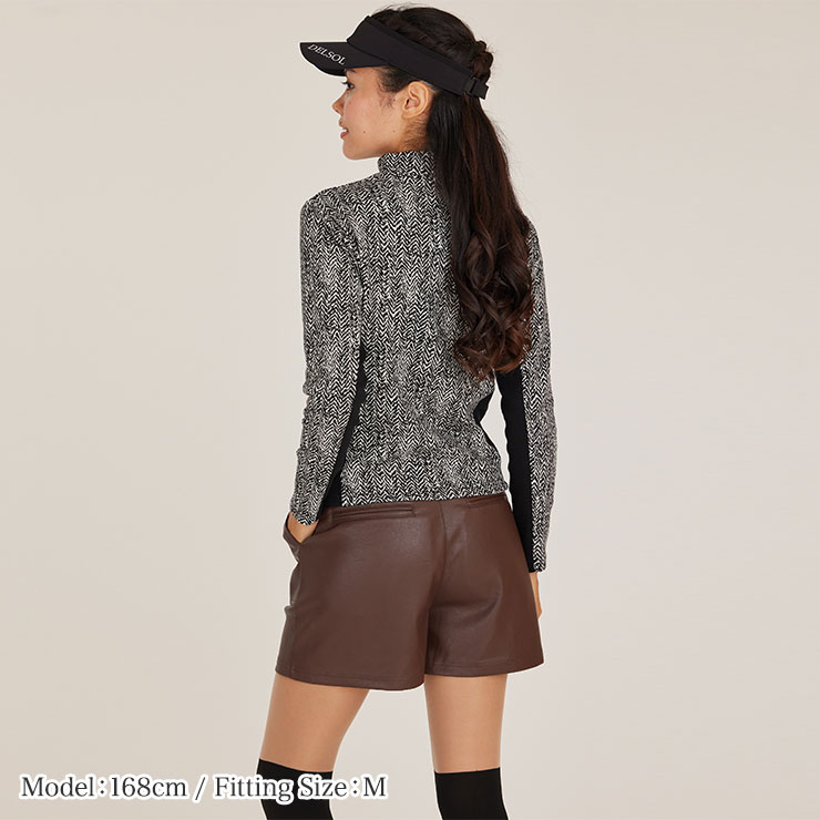 7844 カットジャガード長袖ハイネックトップス 秋冬 M/L/LL/3L レディースゴルフウェア : DELSOL GOLF Yahoo!店 - 通販 - Yahoo!ショッピング