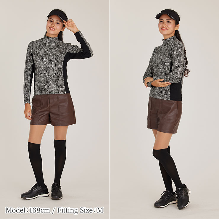 7844 カットジャガード長袖ハイネックトップス 秋冬 M/L/LL/3L レディースゴルフウェア : 7844 : DELSOL GOLF Yahoo!店 - 通販 - Yahoo!ショッピング