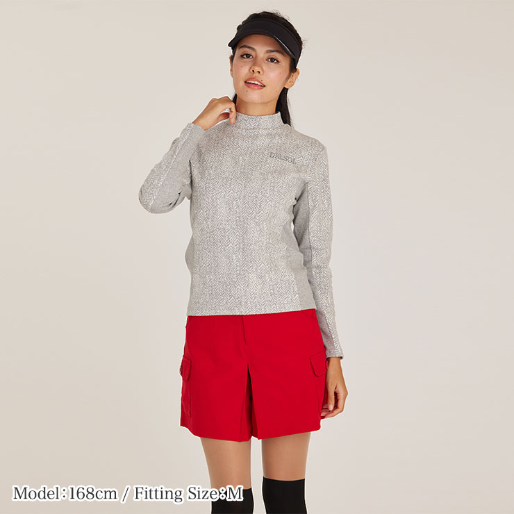 7844 カットジャガード長袖ハイネックトップス 秋冬 M/L/LL/3L レディースゴルフウェア : DELSOL GOLF Yahoo!店 - 通販 - Yahoo!ショッピング