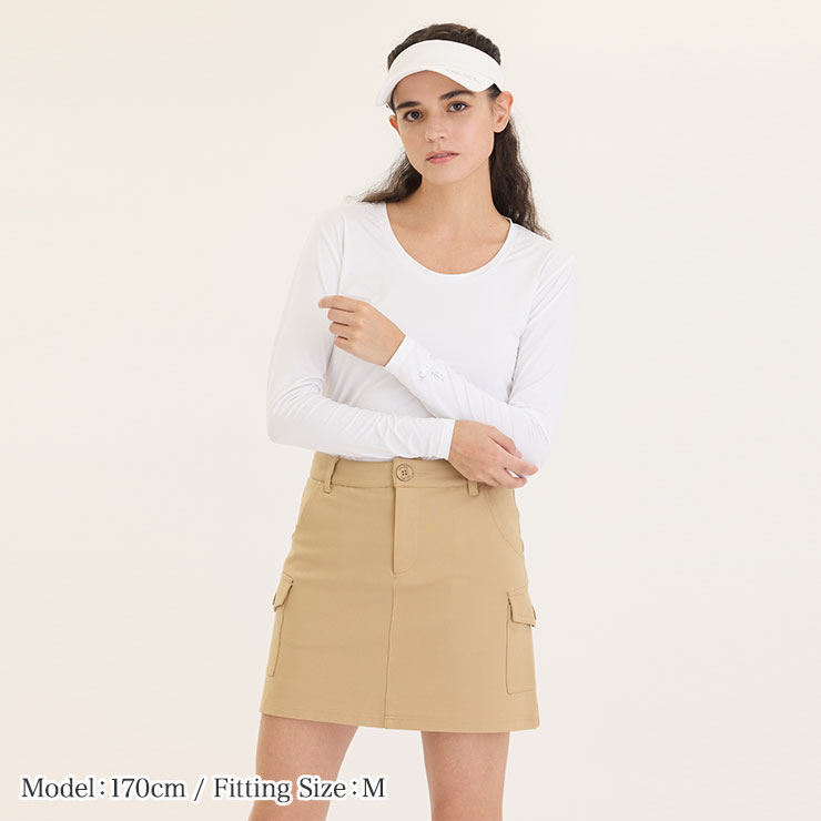 7906 袖プリント Uネックストレッチ 長袖 アンダー 秋冬 深めUネック レディース ゴルフウェア : DELSOL GOLF Yahoo!店 - 通販 - Yahoo!ショッピング