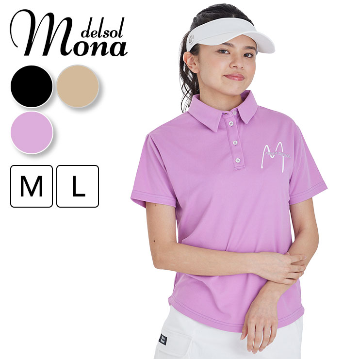 mona delsol ラウンドヘム鹿の子半袖ポロシャツ M/L 大きいサイズ レディースゴルフウェア : DELSOL GOLF Yahoo!店 - 通販 - Yahoo!ショッピング