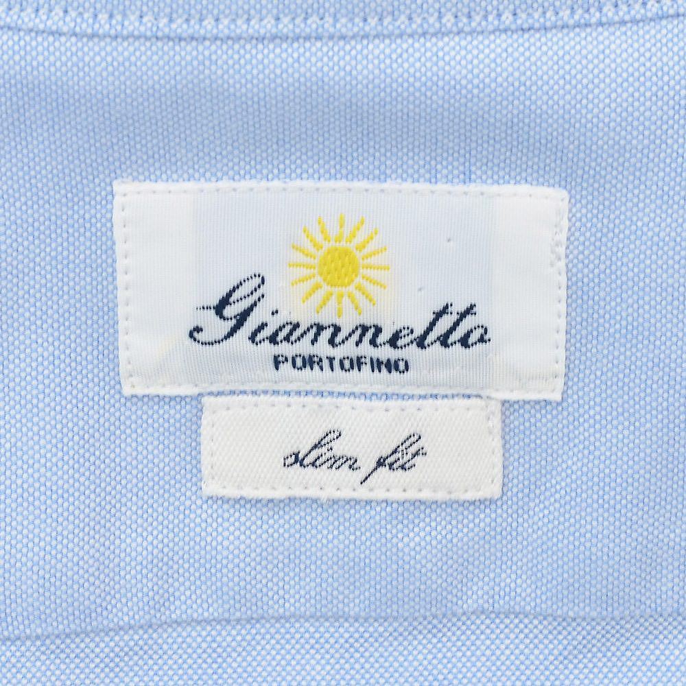 GIANNETTO ジャンネット カジュアルシャツ メンズ 長袖 コットン オックスフォード ホリゾンタル襟 スリムフィット サックスブルー 国内正規品 : メンズブランドでらでら公式SHOP ...