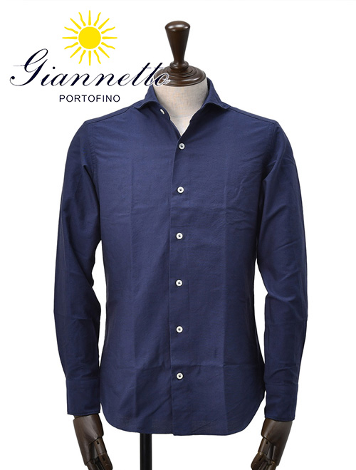 ジャンネット GIANNETTO 長袖カジュアルシャツ メンズ オックスフォード コットン100% ブルー SLIM FIT A6040L 国内正規品 でらでら公式 ブランド : メンズ ...