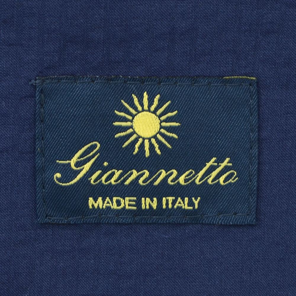 ジャンネット GIANNETTO シャツジャケット メンズ シアサッカー CORALLO コラッロモデル シングル2つ釦 コットンインディゴ ラペルピン イタリア製 国内正規品 : メンズ ...