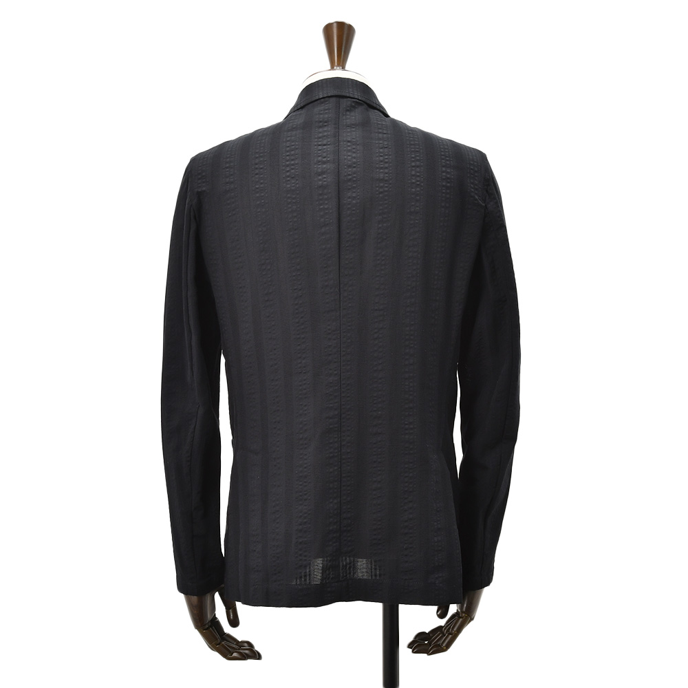 ジャンネット GIANNETTO シャツジャケット メンズ 織り柄 シアサッカー生地 CORALLO コラッロシリーズ シングル2つ釦 ブラック 黒 軽量 国内正規品 : メンズブランドでら ...
