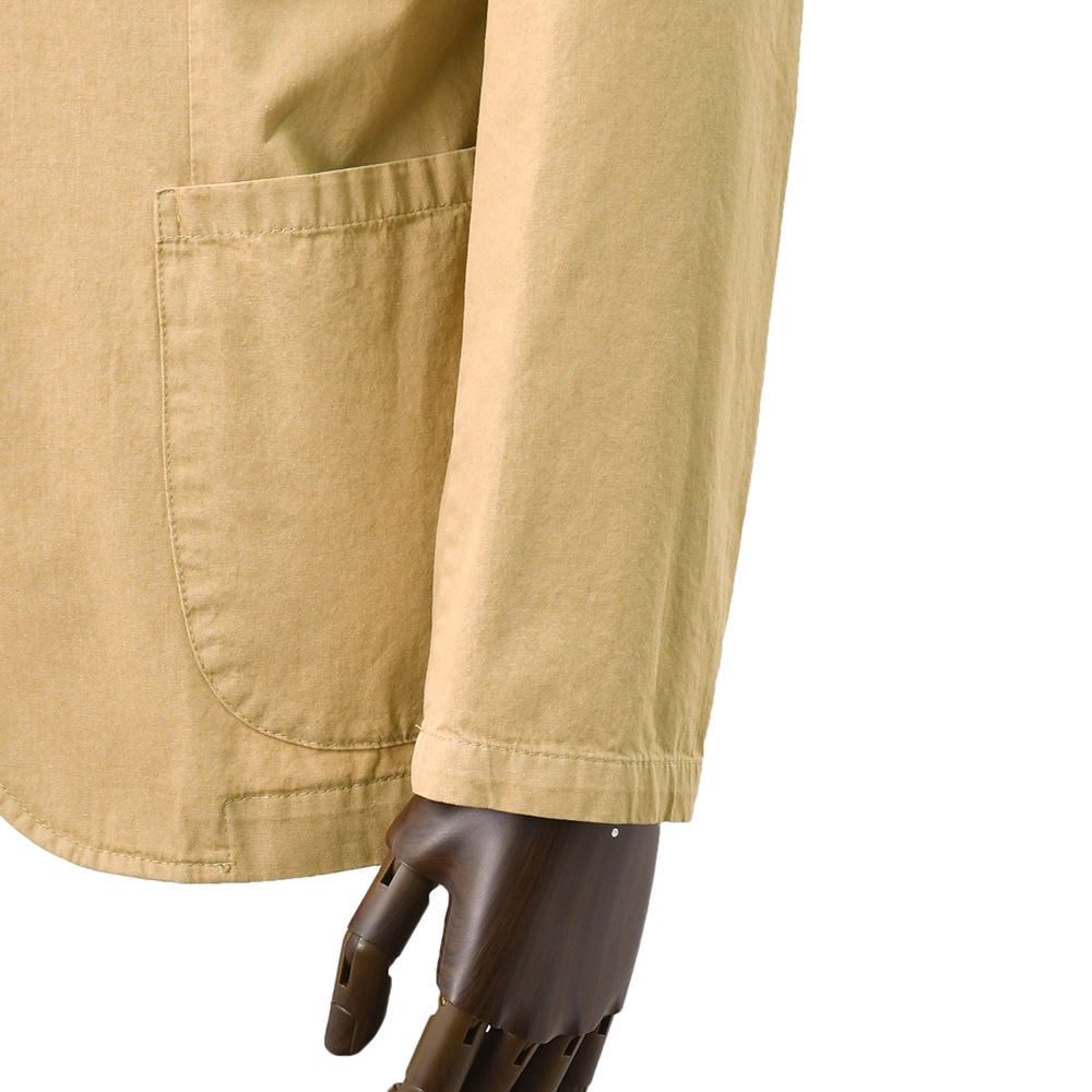 ジャンネット GIANNETTO シャツジャケット メンズ 薄手シャンブレー CORALLO コラッロ シングル2つ釦 コットンブラウンベージュ 背抜き仕様 国内正規品 : メンズブランドでら ...