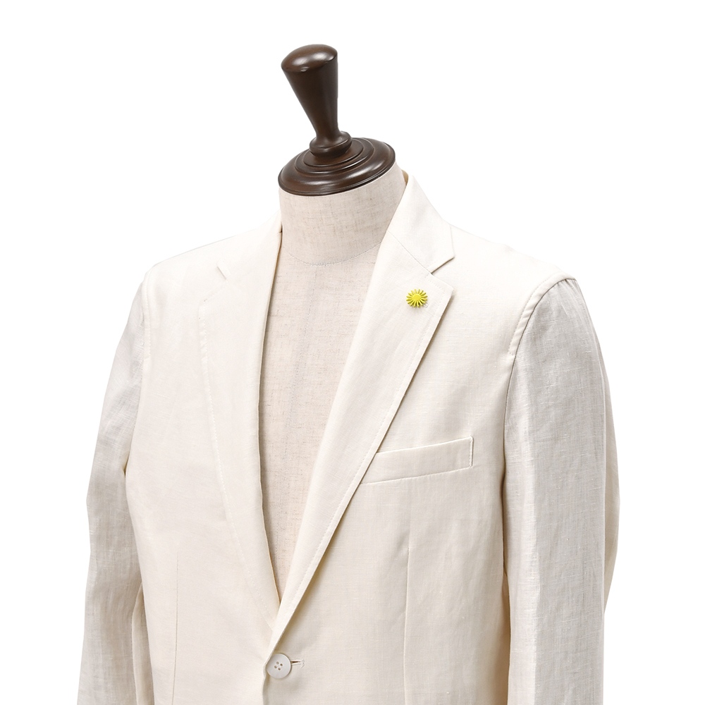 ジャンネット GIANNETTO シャツジャケット メンズ 麻生地 CORALLO コラッロモデル シングル2つ釦 オフホワイト 白 ラペルピン イタリア製 国内正規品 : メンズブランドでら ...