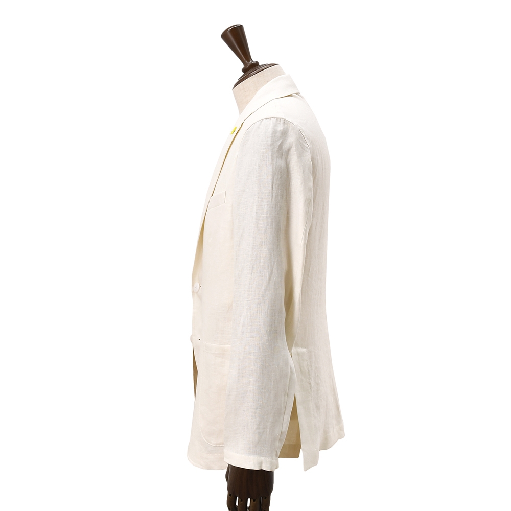 ジャンネット GIANNETTO シャツジャケット メンズ 麻生地 CORALLO コラッロモデル シングル2つ釦 オフホワイト 白 ラペルピン イタリア製 国内正規品 : メンズブランドでら ...