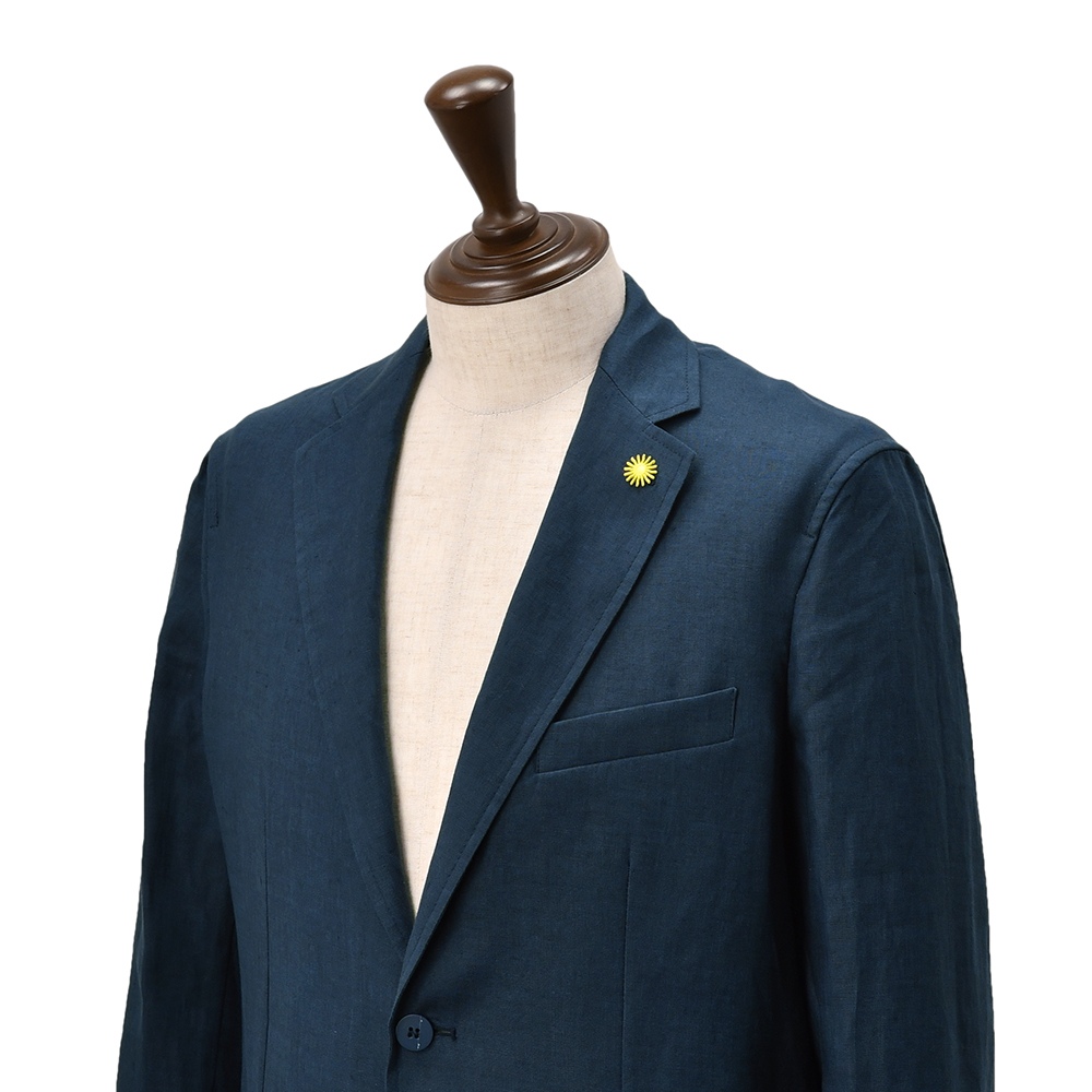 ジャンネット GIANNETTO シャツジャケット メンズ 麻生地 CORALLO コラッロモデル シングル2つ釦 ネイビー 紺 ラペルピン イタリア製 国内正規品 : メンズブランドでらでら ...