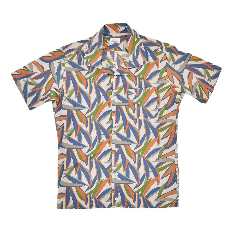 ジャンネット GIANNETTO 半袖開襟シャツ メンズ MARACAIBO マラカイボ オープンカラー グレージュ×マルチカラー リーフ柄プリント 国内正規品 : メンズブランドでらでら公式 ...