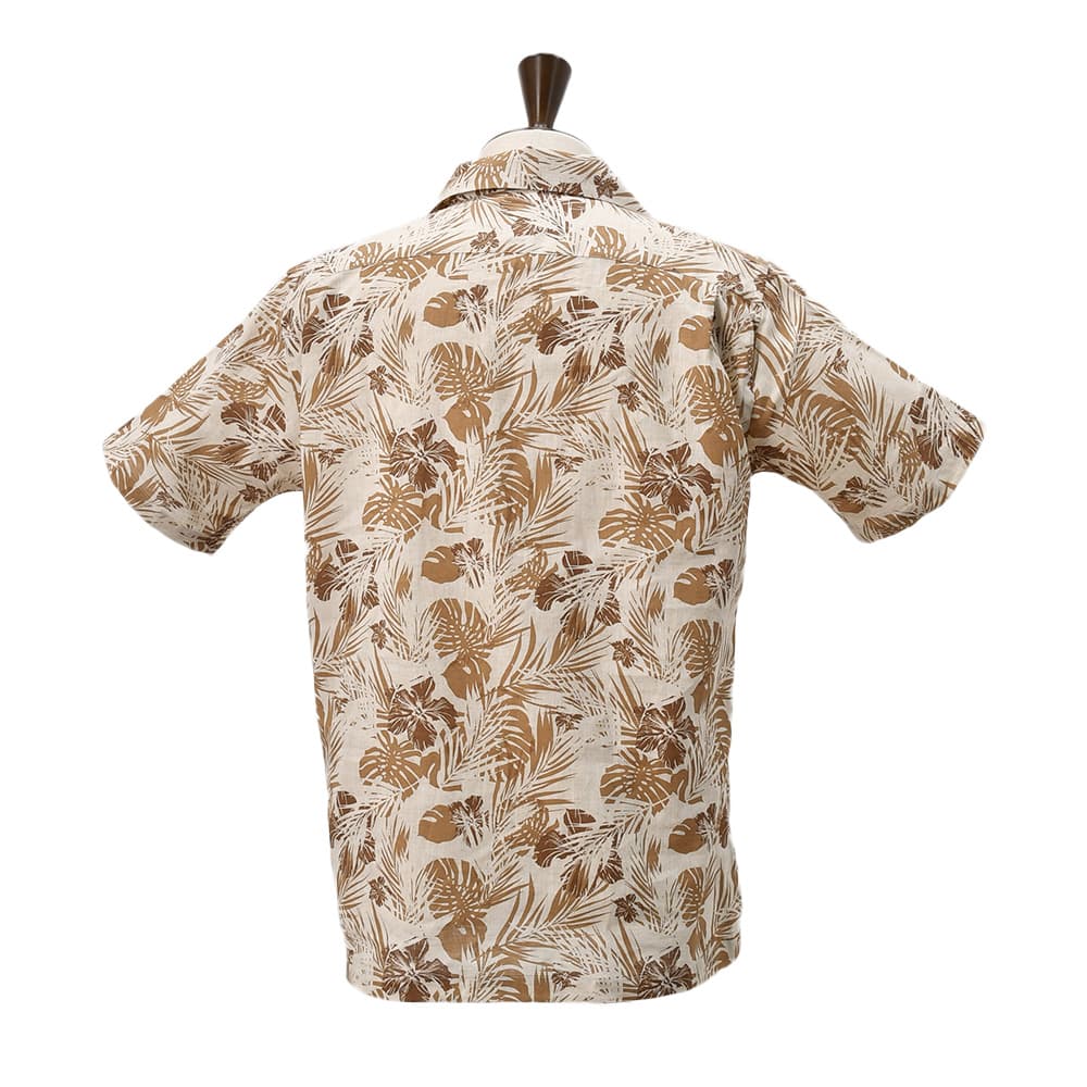 ジャンネット GIANNETTO 半袖開襟シャツ メンズ MARACAIBO マラカイボ オープンカラー ベージュ×ブラウン リネンコットン ボタニカル柄 国内正規品 : メンズブランドでら ...