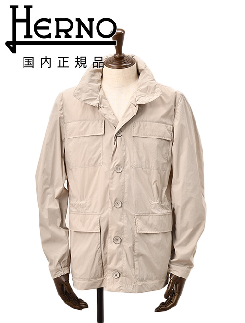 HERNO ヘルノ M-65型ライトブルゾン メンズ フィールドジャケット 超軽量ナイロン FI000118U アイボリー 撥水&薄手 インサイドフード 国内正規品 : メンズブランドでらでら ...