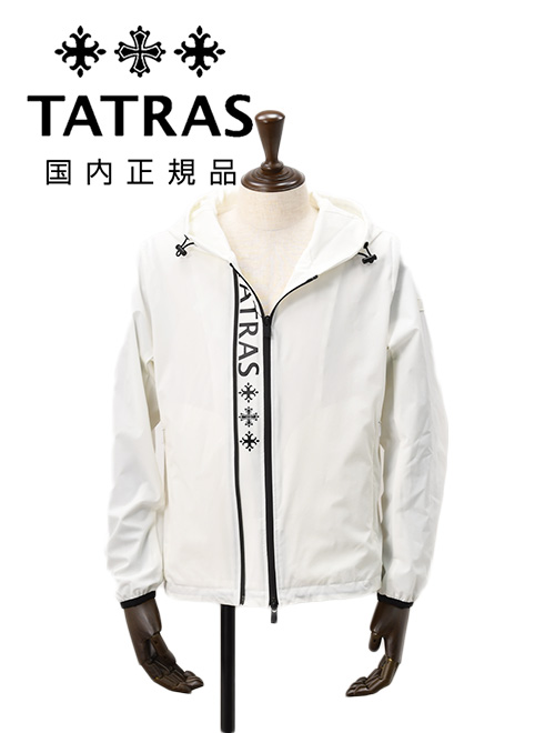 タトラス TATRAS シェルパーカー メンズ オーディー AUDEE ダブルジップ ナイロンポリ ブランドロゴプリント アイボリー ストレッチ 2wayシルエット 国内正規品 : メンズ ...