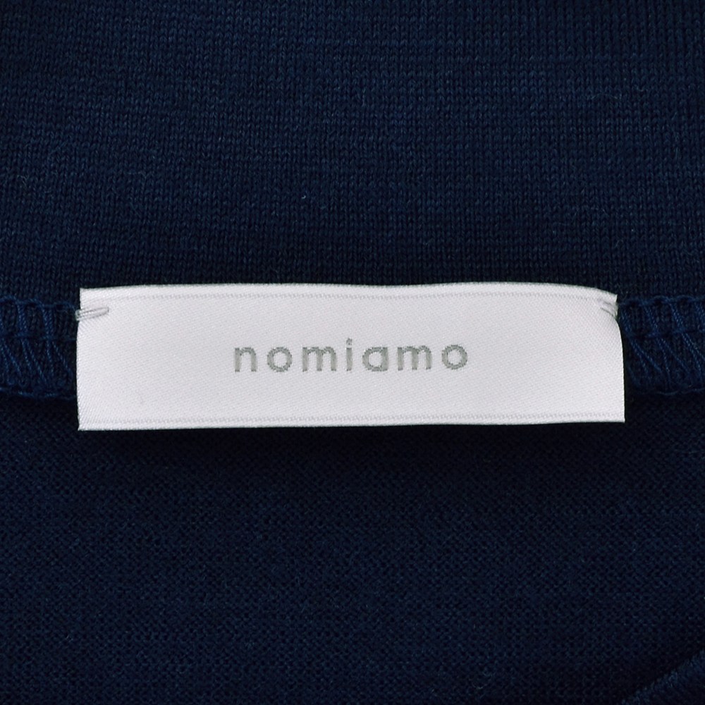 ノミアモ nomiamo モックネックTシャツ メンズ ロングスリーブ 長袖カットソー ウォッシャブルウール super100’s ネイビー 紺 ボックスカット 国内正規品 : メンズブランド ...
