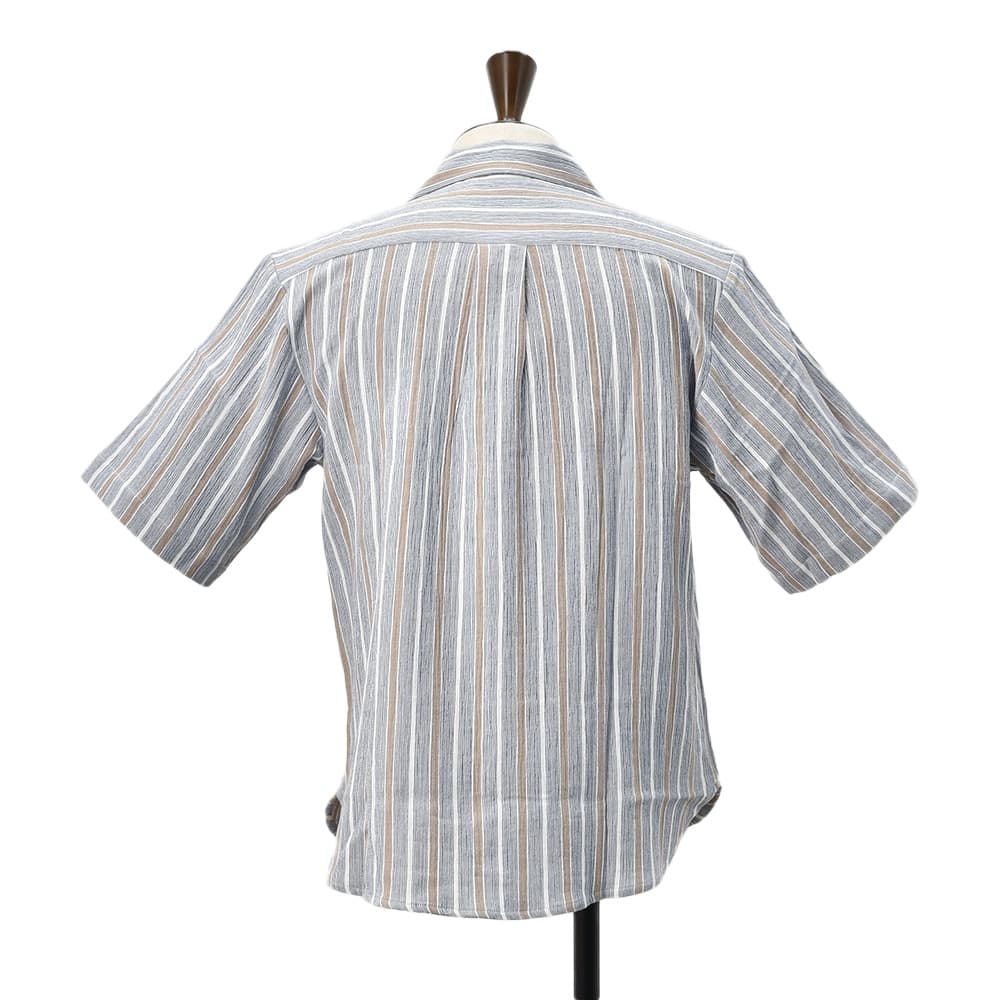 コンション キネット CONCHON QUINETTE 半袖オープンカラーシャツ メンズ LA CHEMISE SOUPLE ストライプ柄 ...