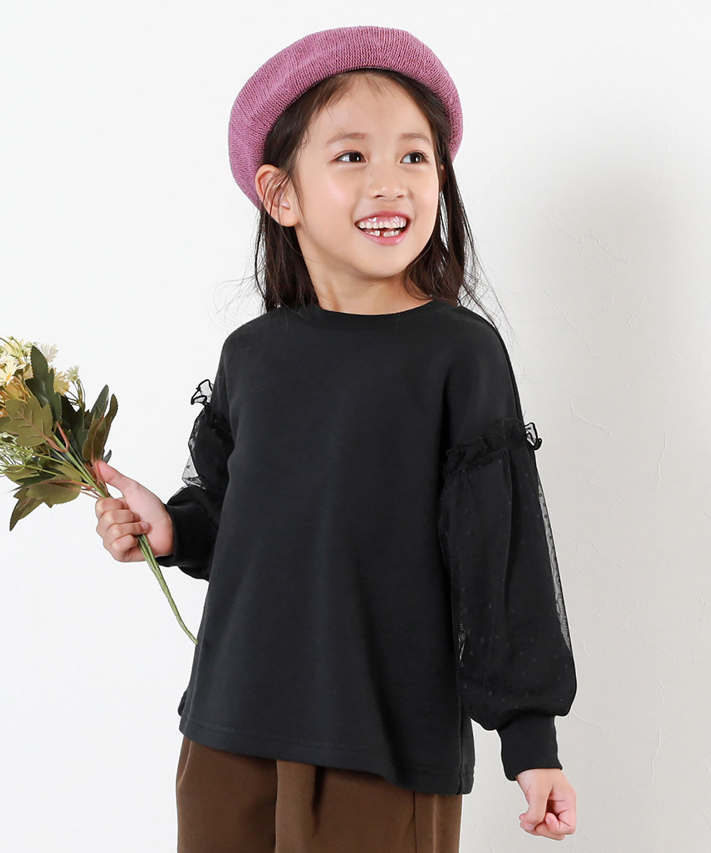 子供服 ガールズ 袖チュール トレーナーキッズ 女の子 トップス パーカー トレーナー デビロック devirock : 181gtp005 : devirock Yahoo!ショッピング店 ...