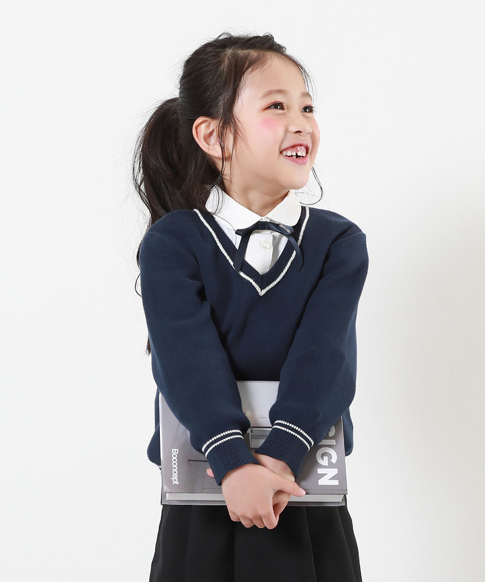 devirock（デビロック） 綿100％ 洗える スクールニット Vネック プルオーバー キッズ 子供服 男の子 女の子 : devirock Yahoo!ショッピング店 - 通販 ...