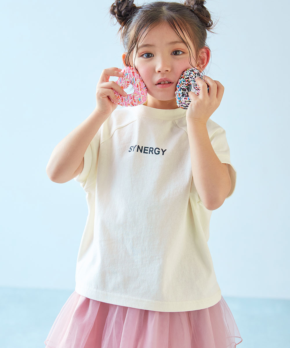 devirock（デビロック） Tシャツ トップス 綿100％ デビラボ ガールズ フレンチラグラン プリント半袖Tシャツ キッズ 子供服 女の子 devirock 25ss_ガールズトレンド ...
