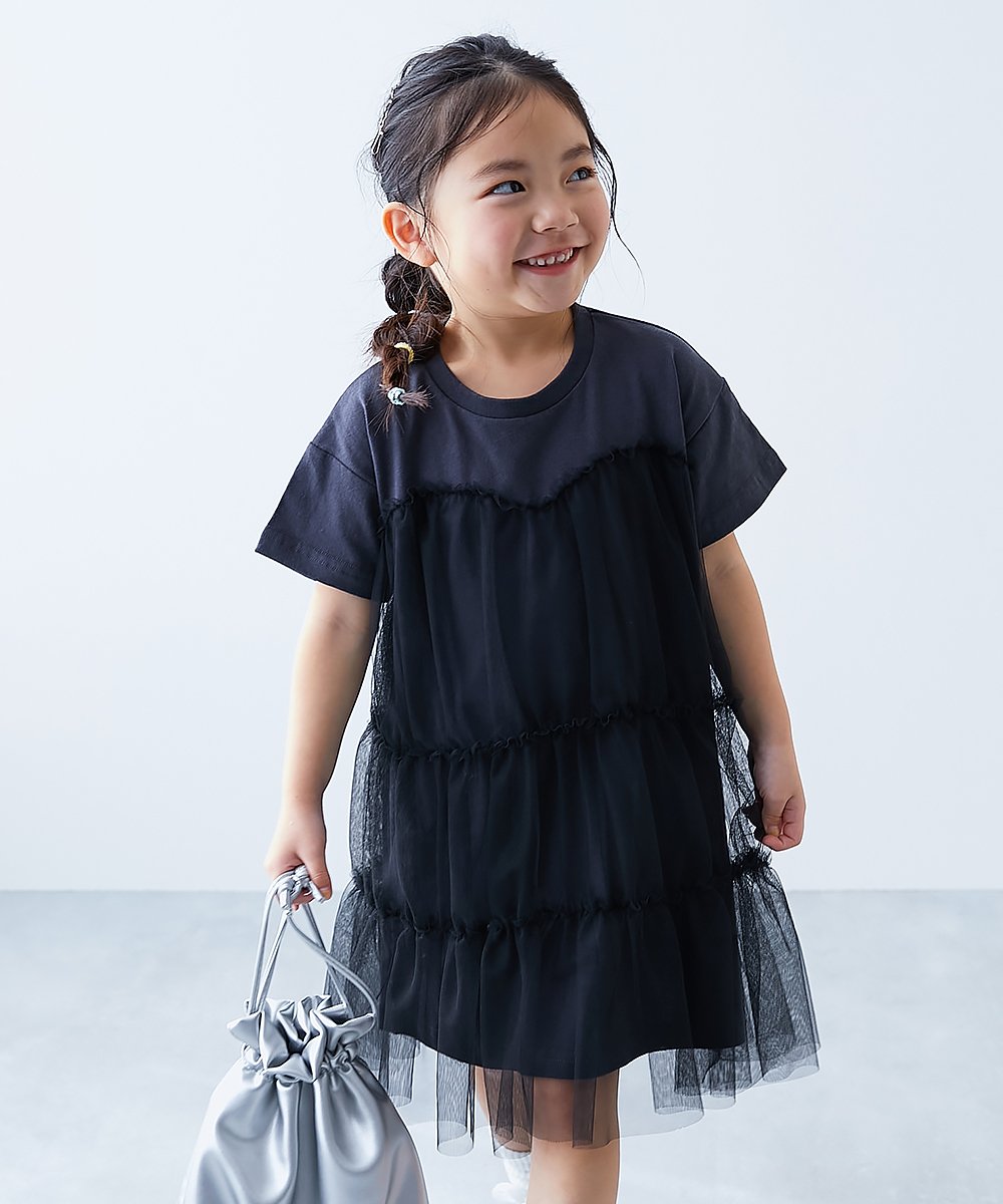 devirock 半袖ワンピース ワンピース ふんわり チュールドッキングワンピース キッズ 子供服 女の子 デビロック : devirock Yahoo!ショッピング店 - 通販 ...