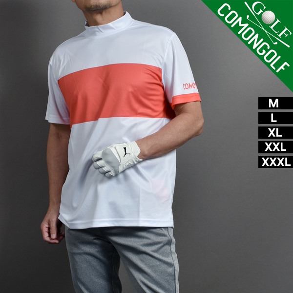 COMONGOLF sale ゴルフウェア メンズ 半袖 春夏 モックネック ゴルフ モックネックシャツ ドライ素材 バイカラー 切替 夏用 トップス コモンゴルフ CG-HT4010S ...