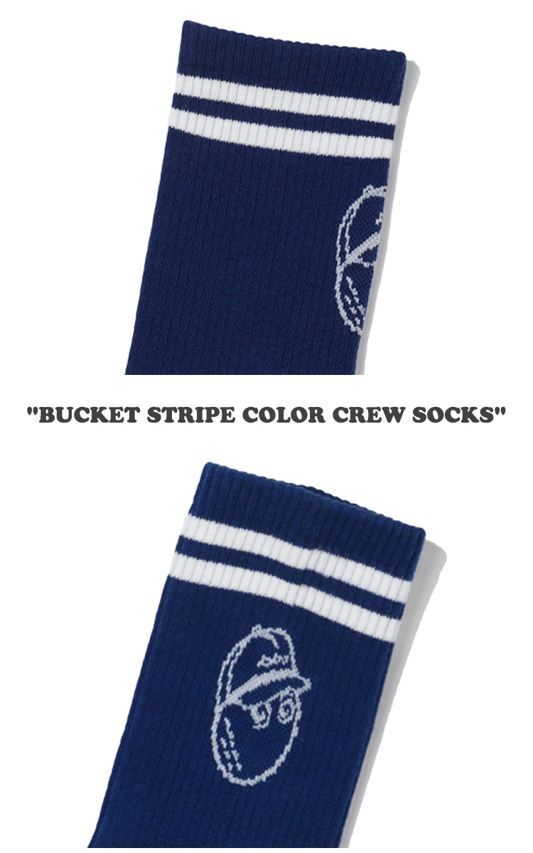 マルボンゴルフ 靴下 MALBON GOLF BUCKET STRIPE COLOR CREW SOCKS バケット ストライプ カラー ...