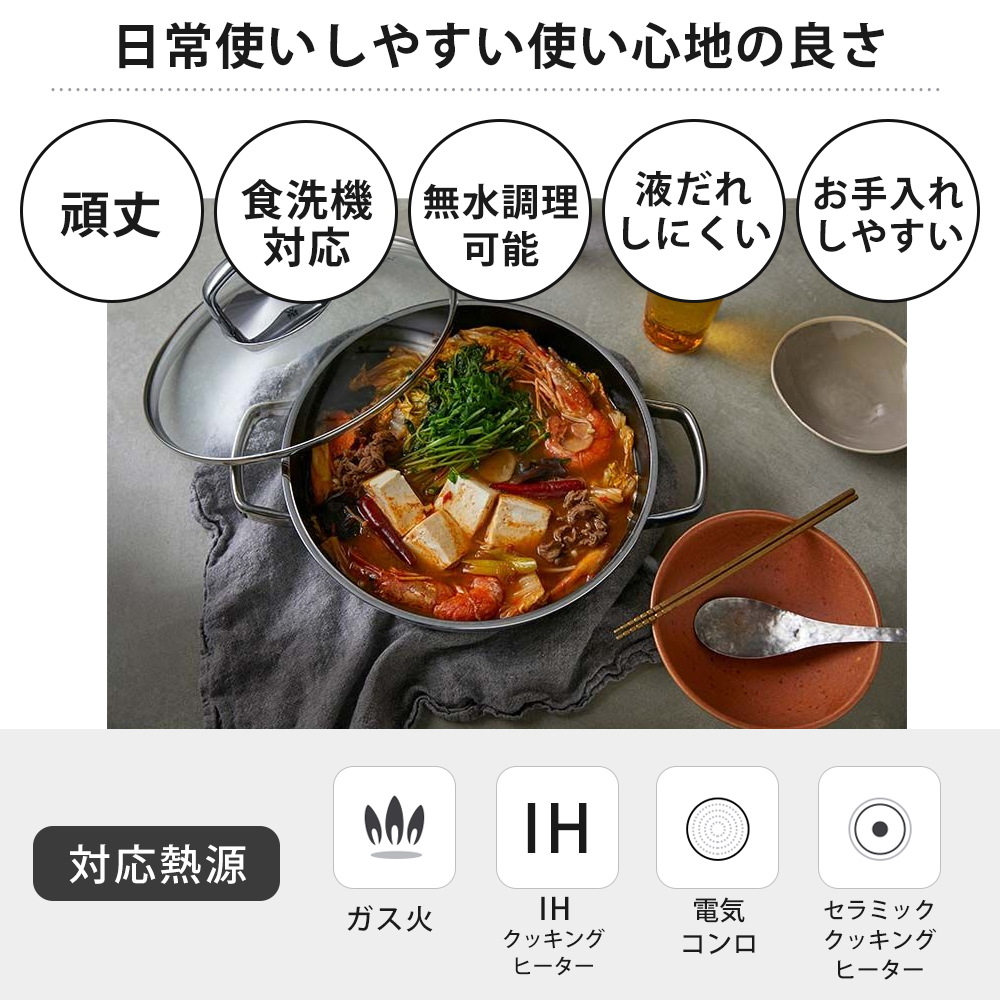 WMF フュージョンテックミネラル ロースター 28cm 浅型 両手鍋 ヴェーエムエフ ガス火 IH対応 食洗機対応 キッチン シンプル ...