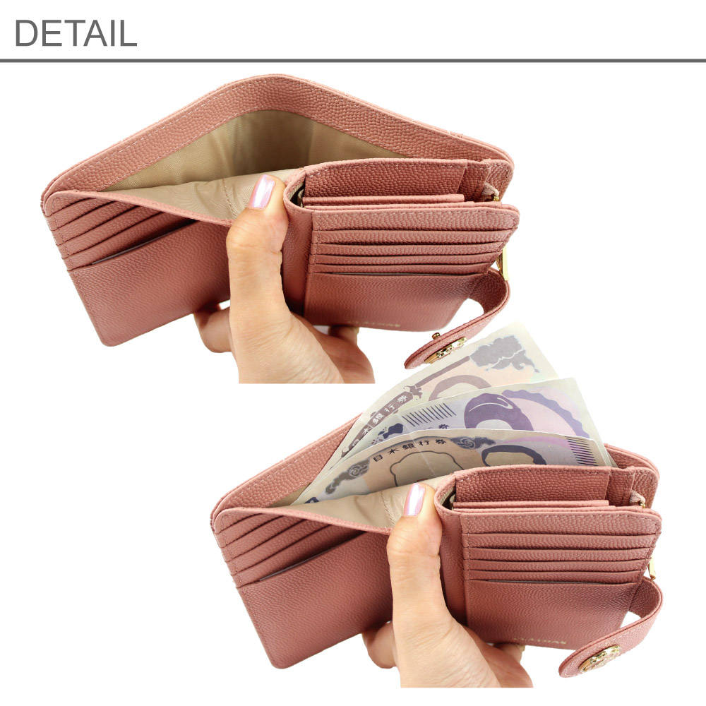 CLATHAS クレイサス 財布 二つ折り財布 黒 レディース レザー 本革 キルティング ブランド ブラック グレー ベージュ ベール ...