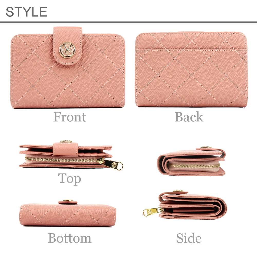 CLATHAS クレイサス 財布 二つ折り財布 黒 レディース レザー 本革 キルティング ブランド ブラック グレー ベージュ ベール ...