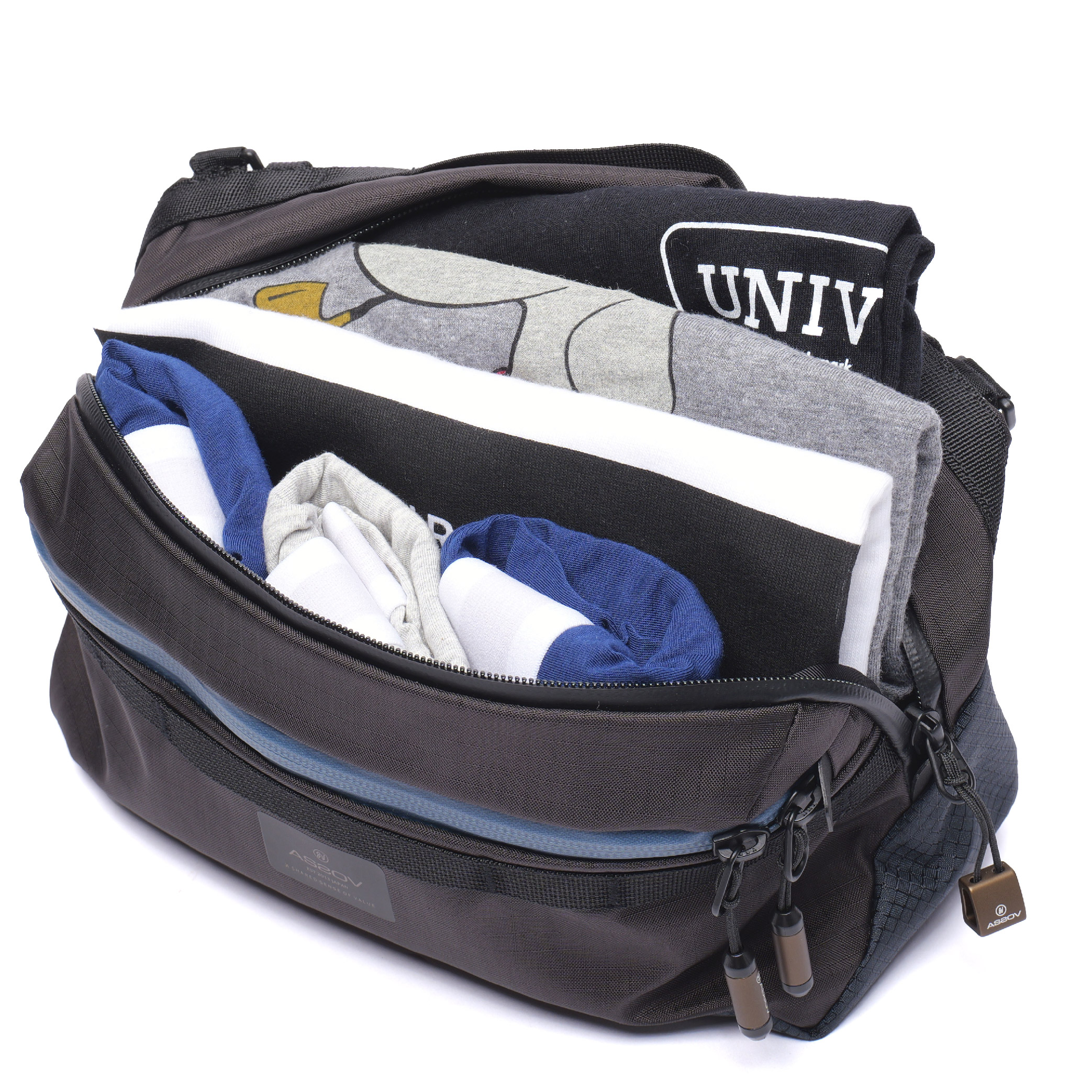 AS2OV（アッソブ） EPIC POUCH サイドポーチ バッグ サイドバッグ サブバッグ メンズ ブラック 大容量 軽量 使いやすい 602403 : MORITA&Co.ONLINE ...