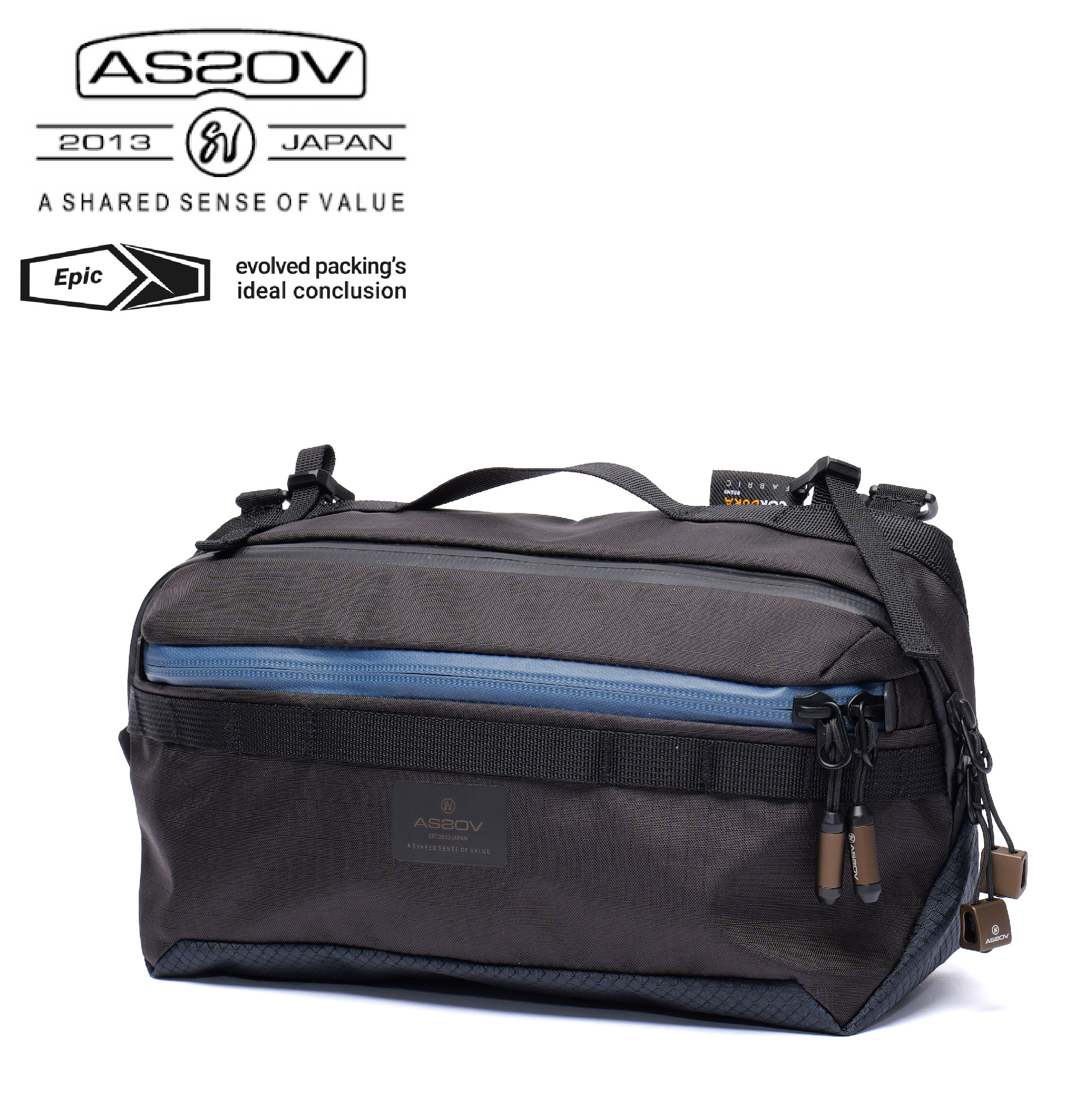AS2OV（アッソブ） EPIC POUCH サイドポーチ バッグ サイドバッグ サブバッグ メンズ ブラック 大容量 軽量 使いやすい 602403 : MORITA&Co.ONLINE ...
