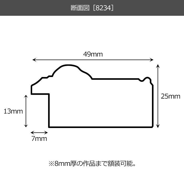額縁専門店ないとう デッサン額縁 8234 B3（515×364mm） Sブルー/Sブラック 前面UVカットアクリル仕様 : 額縁専門店 ...