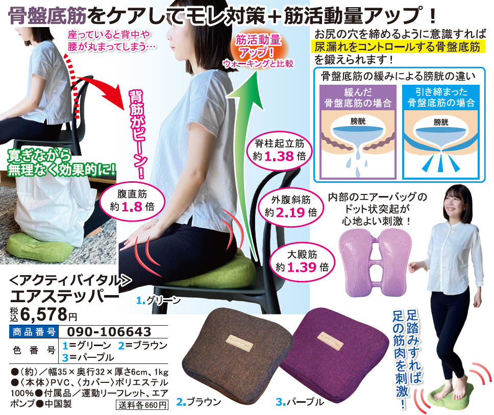 アクティバイタル エアーステッパー グリーン パープル ブラウン :0106643:はぴねすくらぶYahoo!ショップ - 通販 - Yahoo!ショッピング