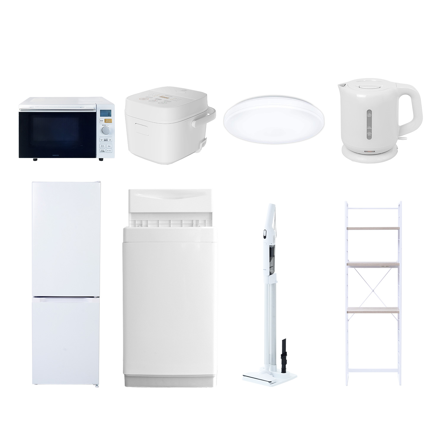 山善（YAMAZEN） 新生活家電セット 8点セット 一人暮らし (6kg洗濯機