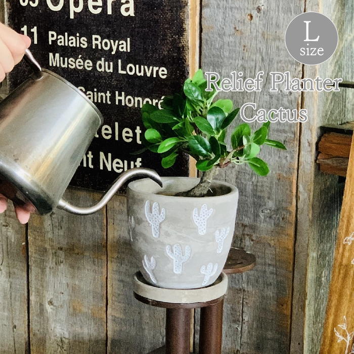 レリーフ プランター サボテン Lサイズ 植木鉢 おしゃれ 室内 ミニ 丸型 3号 屋外 : ガーデニングとおしゃれ雑貨のピッチ - 通販 - Yahoo!ショッピング