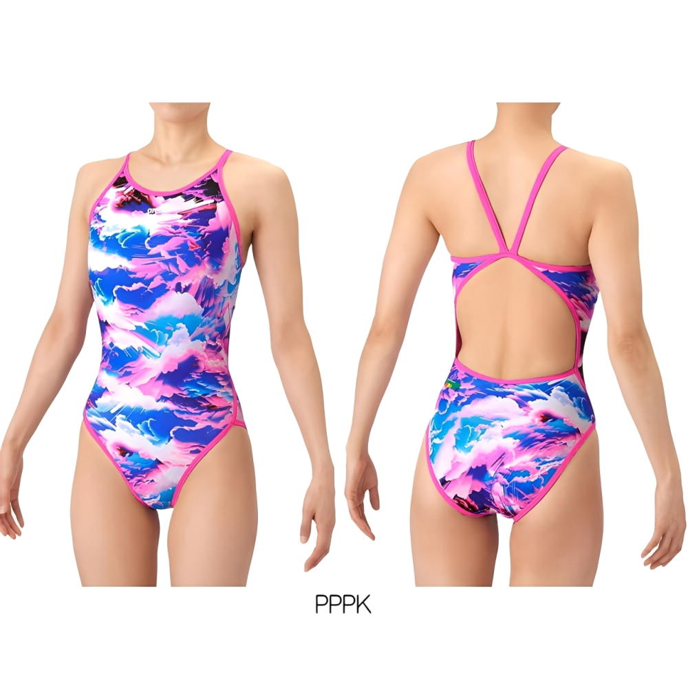 アリーナ ARENA 競泳水着 練習用水着 レディース タフスーツ タフスキンEP STORM CLOUDS トレーニングワンピース オープンバック 競泳練習水着 2026年春夏モデル AS6SWM16L アリーナ（arena） 競泳水着 練習用水着 レディース タフスーツ