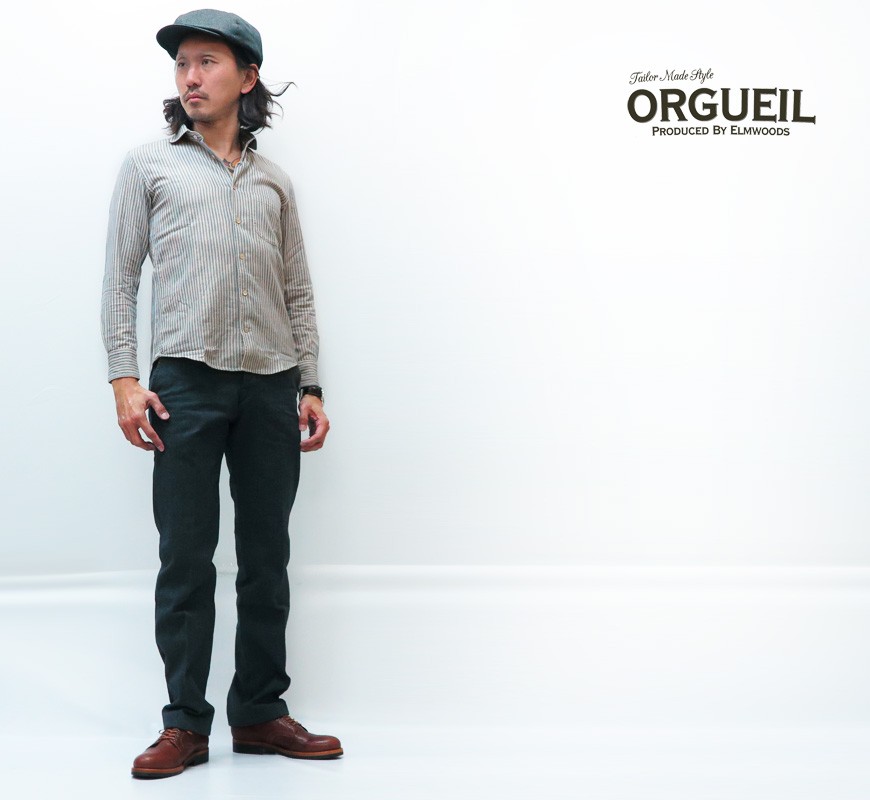ORGUEIL（オルゲイユ） ウィンザーカラーシャツ ストライプ 長袖 OR