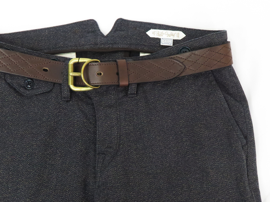 ART BROWN アートブラウン ホーウィン社 クロムエクセル レザー キルティング ステッチ ベルト VGB35109AB ART BROWN（アートブラウン） ホーウィン社 クロムエクセル レザー