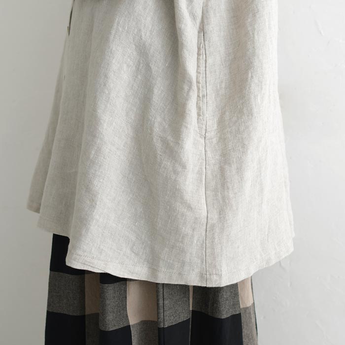 08Mab 9/3〜発送 チュニックブラウス 長袖 レディース スタンドカラー 麻100％ 25AW0829, : ecoloco - 通販 - Yahoo!ショッピング