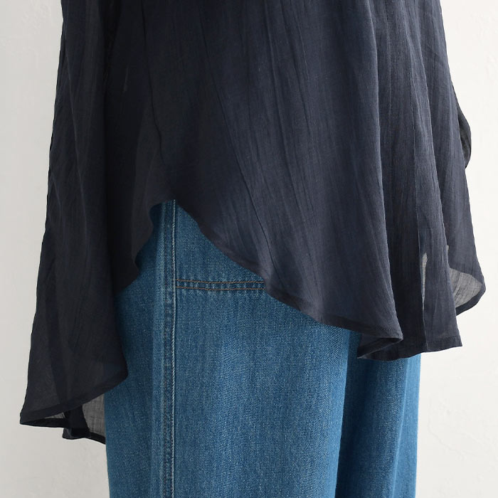 08Mab メール便可 シアー トップス シャツチュニック 長袖 レディース 麻 楊柳ラミー 25SS0509, : ecoloco - 通販 - Yahoo!ショッピング