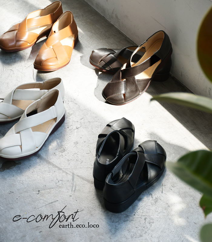 earth_eco_loco サンダル 歩きやすい レディース 3E 本革 コンフォートフラットシューズ 22.5〜24.5 25SS0307, c14, 爆買 : ecoloco - 通販 ...