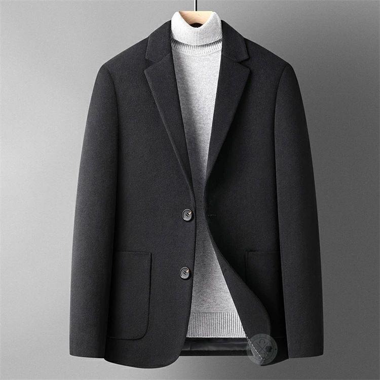 ブレザー メンズ 秋冬 テーラードジャケット ウールコート シングル 2
