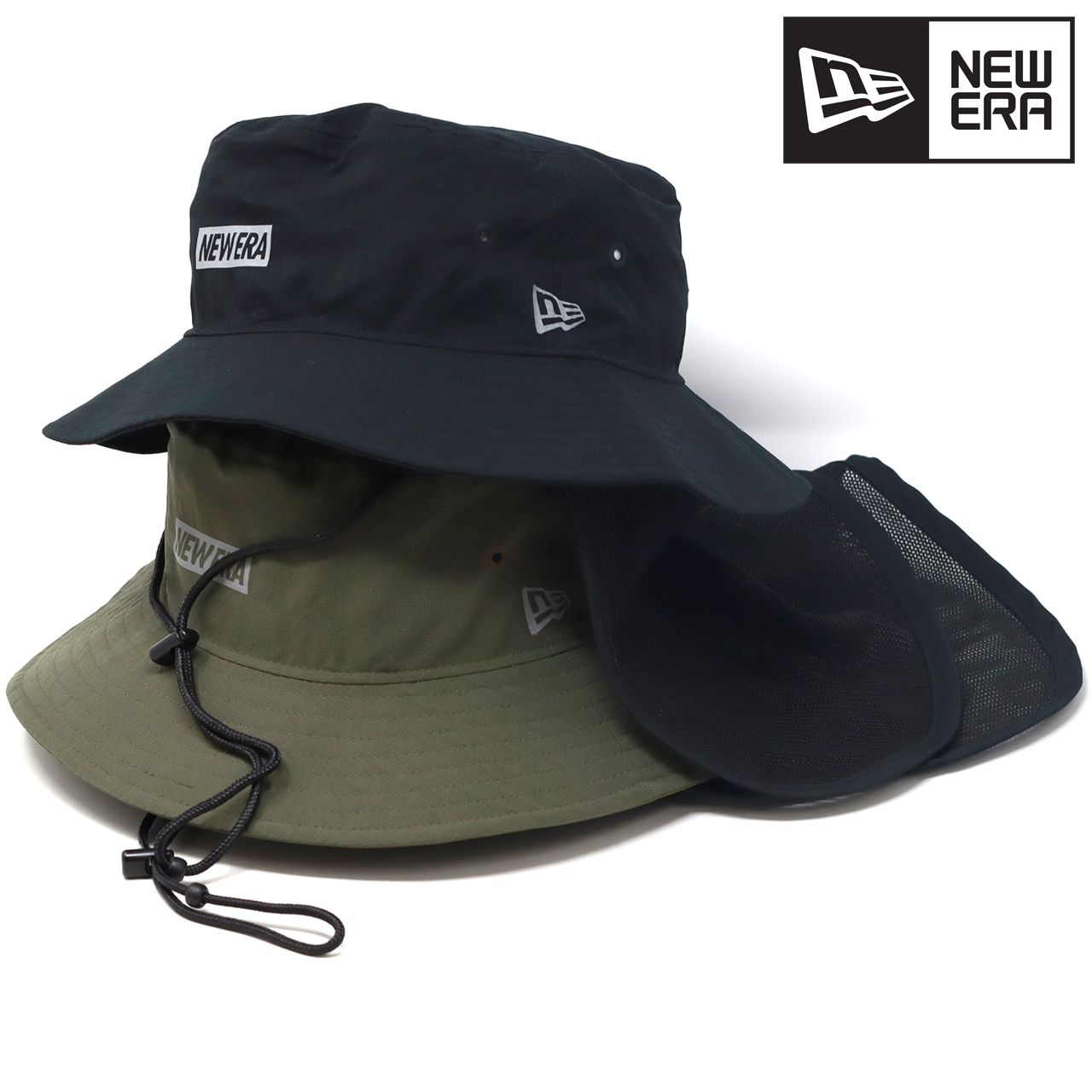ニューエラ アウトドア アドベンチャーライト サンシェード NEWERA Tech AIR COOL DOTS バケットハット 撥水 帽子 ...